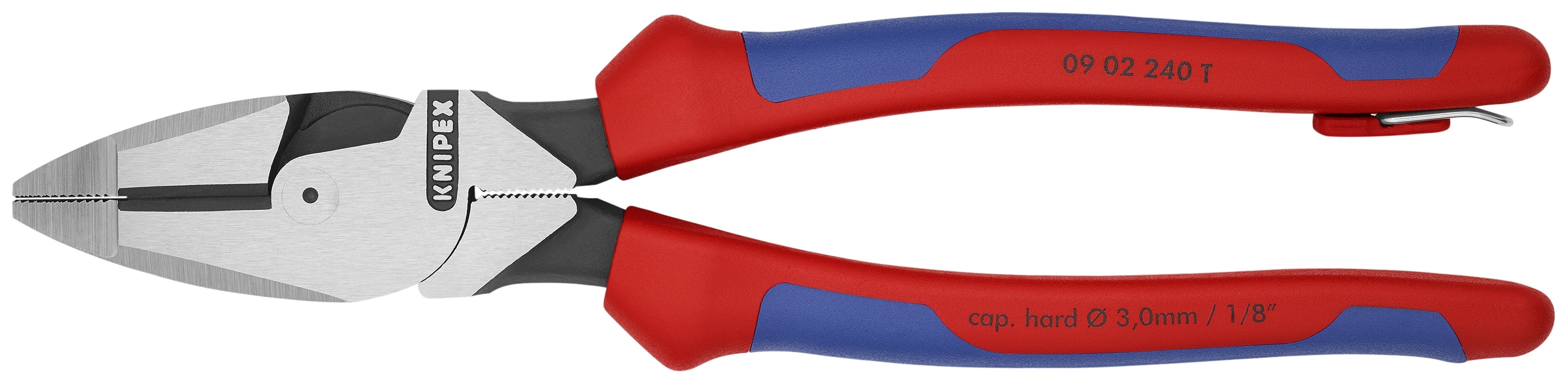 Knipex 09 02 240 T BKA KN | High Leverage Lineman's, New England Head, Multi-Component, Tethered ...