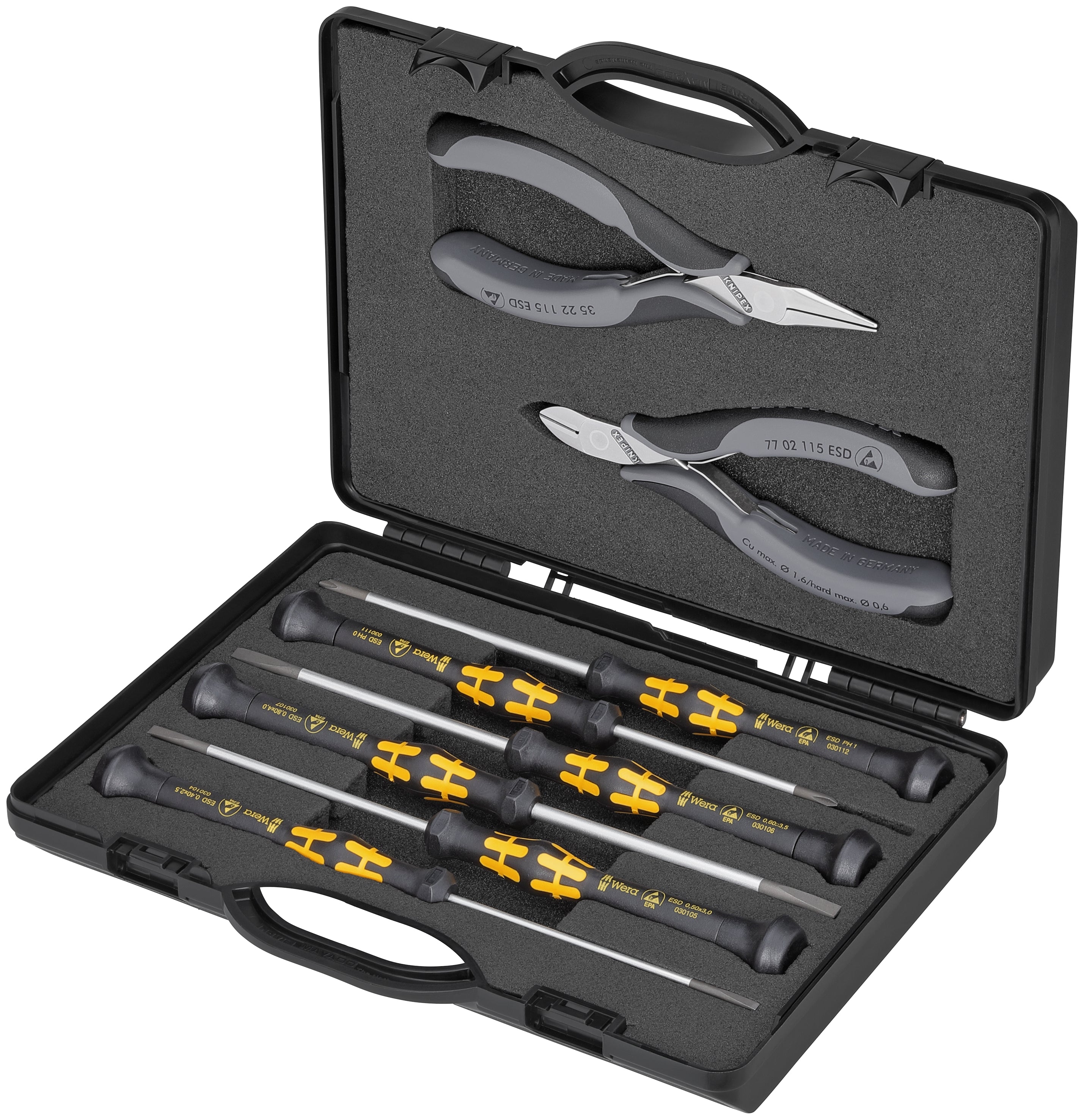 Knipex 00 20 18 ESD KN | 8 Pc Electronics ESD Tool Set ESD In Plastic ...
