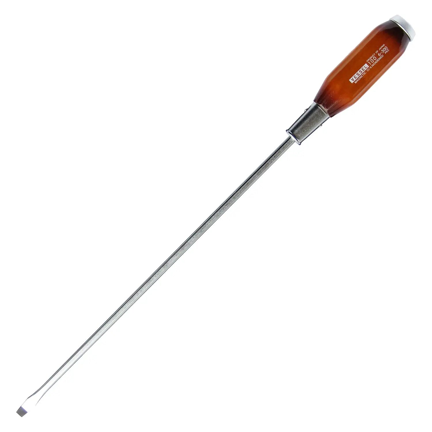 Vessel Tools Powerful Tang-Thru Slotted Screwdriver, 6 x 300mm - VL ...