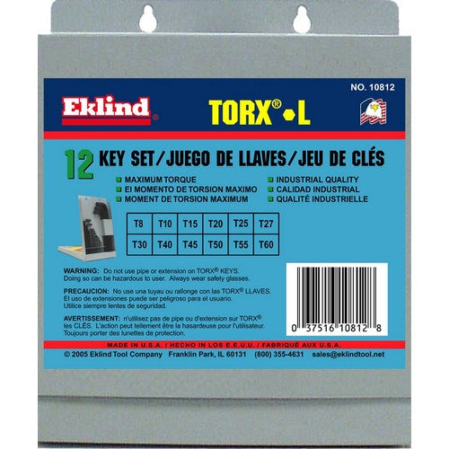 Eklind Set of 12 Short Torx L-Key with Metal Box - 10812 – Palmac Tools