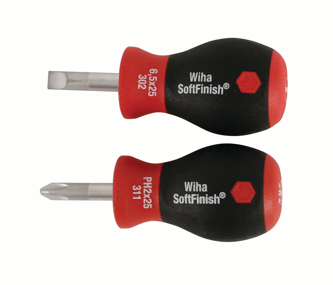 Wiha 31191, SoftFinish?? Stubby Slotted/Phillips 2 Pc | Palmac Tool ...