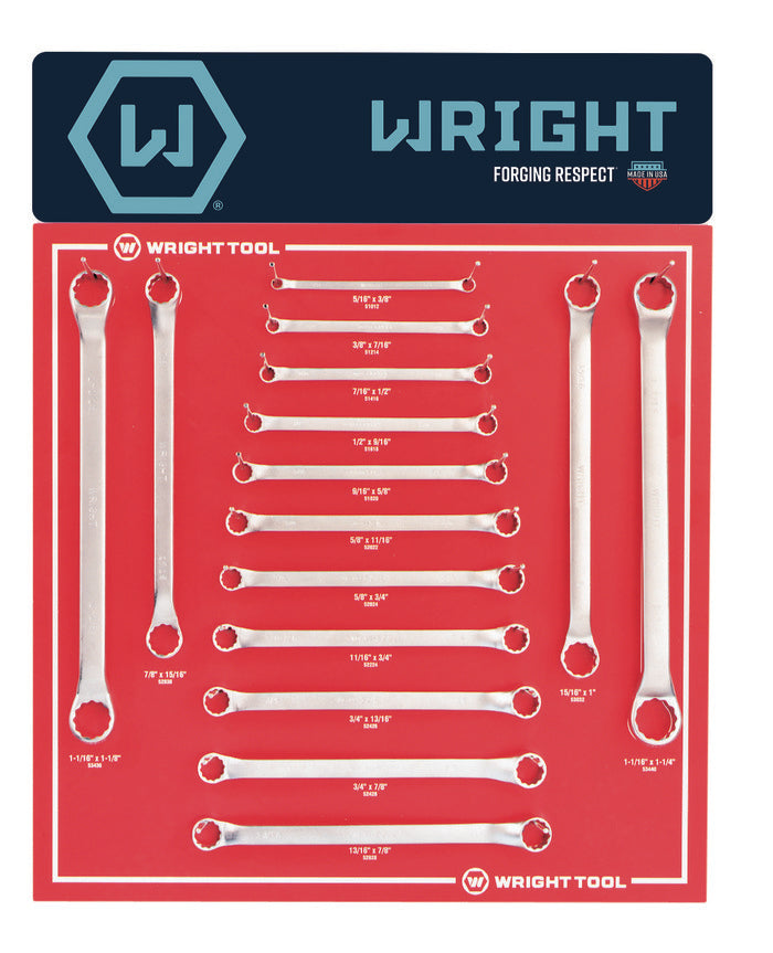 Wright Tool Set of 15 Fractional Double Box Wrench - D942 – Palmac Tools