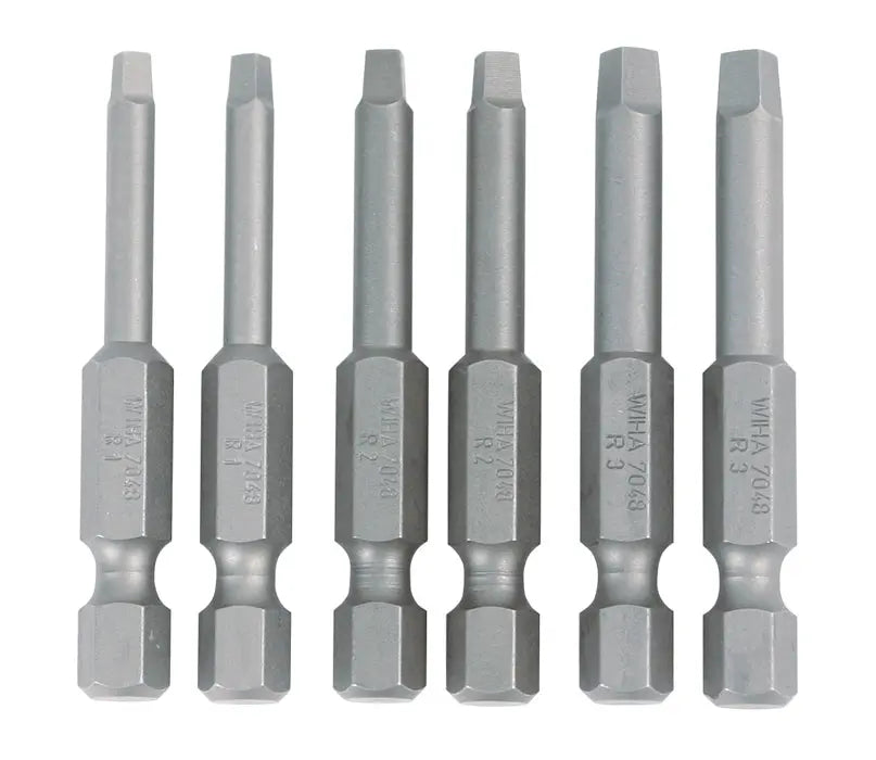 Wiha 74895, Square Power Bit #1, 2 & 3 x 50mm 6Pc | Palmac Tool Company ...