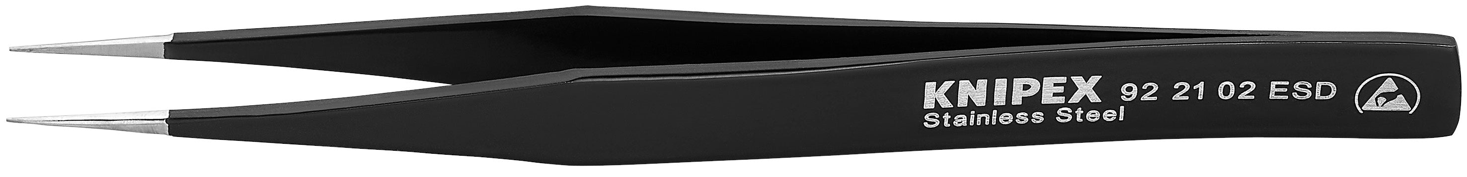 Knipex 92 21 02 ESD KN | Stainless Steel Gripping Tweezers, Pointed Tips, ESD | Palmac Tool ...