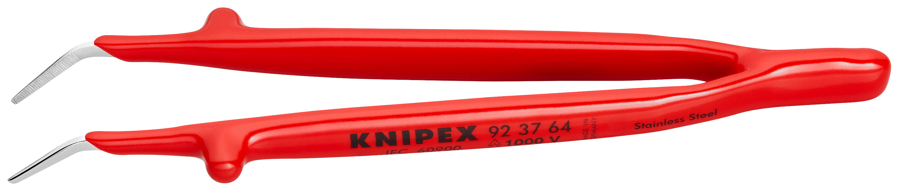 Knipex 92 37 64 KN | Stainless Steel Gripping Tweezers, 30 degreeAngled, 1000V Insulated ...