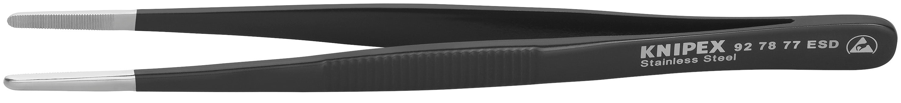 Knipex 92 78 77 ESD KN | Stainless Steel Gripping Tweezers Blunt Tips, ESD | Palmac Tool Company ...