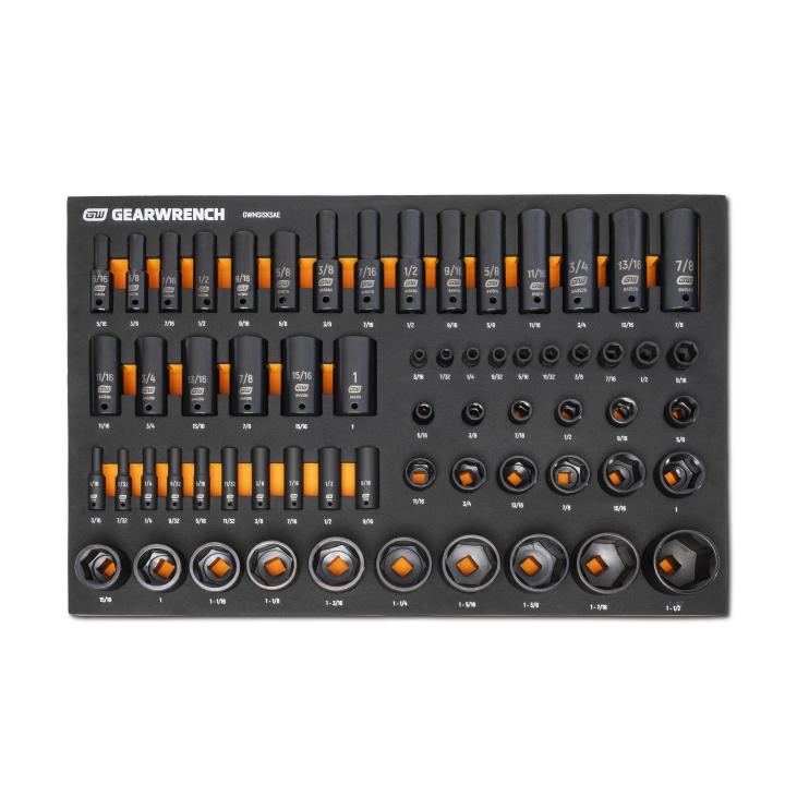 GEARWRENCH Set of 63 6-Point SAE Impact Sockets - GWMSISKSAE – Palmac Tools