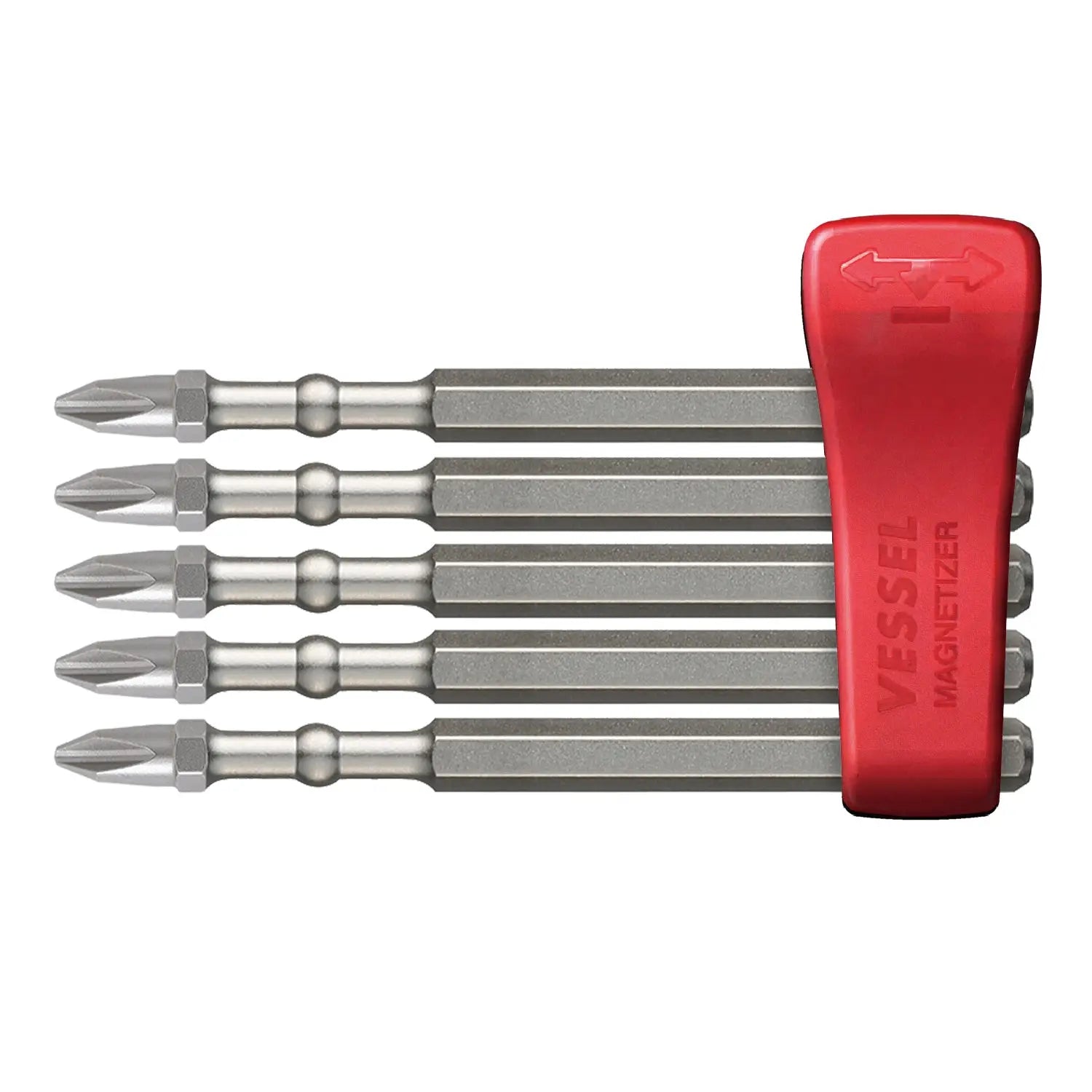 Vessel Tools Set of 5 Impact Ball Torsion Bit with Magnetic Charge Hol ...