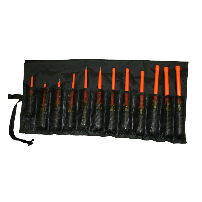 CEMENTEX Insulated 12 Piece Cushion Grip Nutdriver / Screwdriver Roll ...