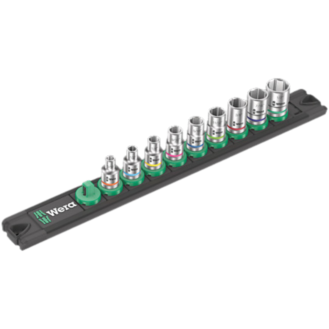 Wera Magnetic socket rail A Imperial 1 Zyklop socket set, 1/4" drive ...