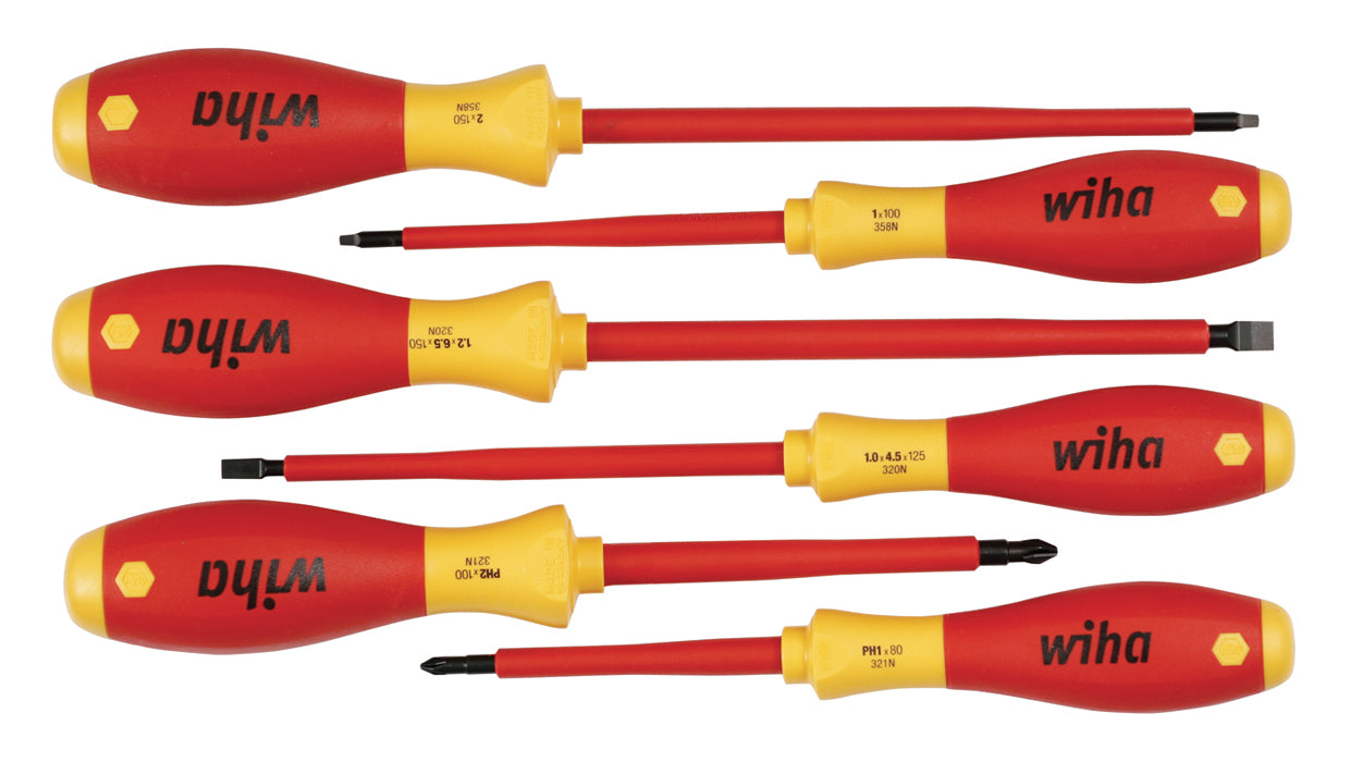 Wiha 35890, Insulated Slt/Ph/Sq Screwdriver 6 Pc Set | Palmac Tool ...