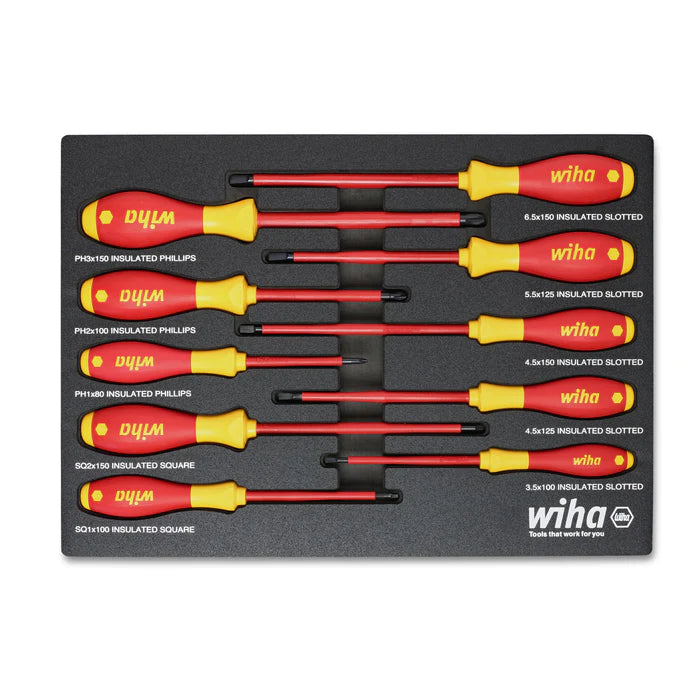 Wiha 32080, 10 Pc. Insulated Driver Tray Foam Set | Palmac Tool Company ...