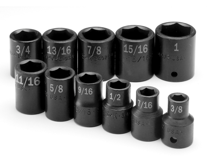 SK Tools - Set Socket Impact 1/2dr Standard Fractional 11pc - 4031 ...