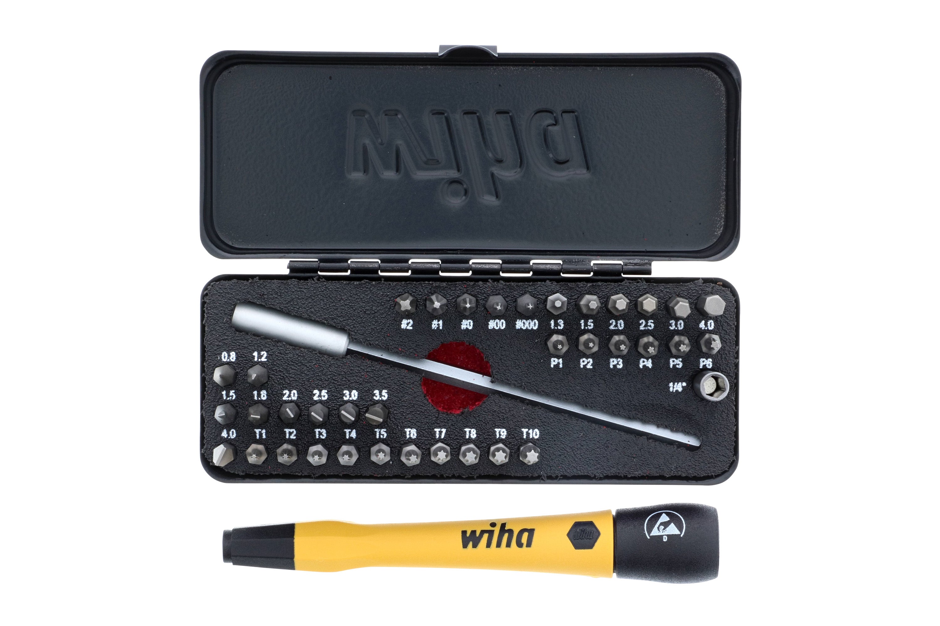Wiha 75980, ESD Safe Mini Micro Bit Set 39 Pc. | Palmac Tool Company ...