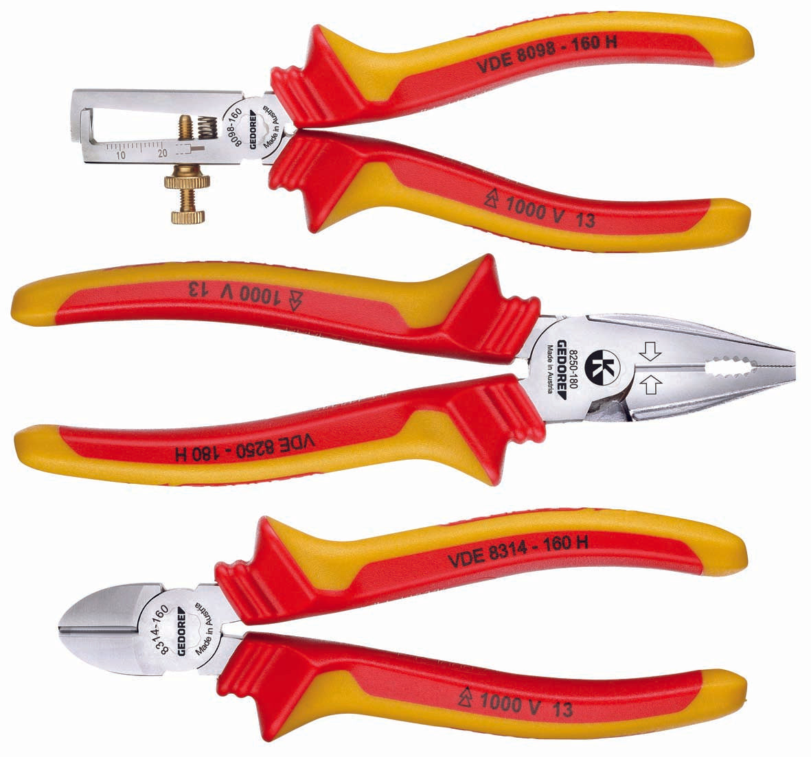 Gedore 1708244, VDE Pliers set 3 pcs | Palmac Tool Company – Palmac Tools