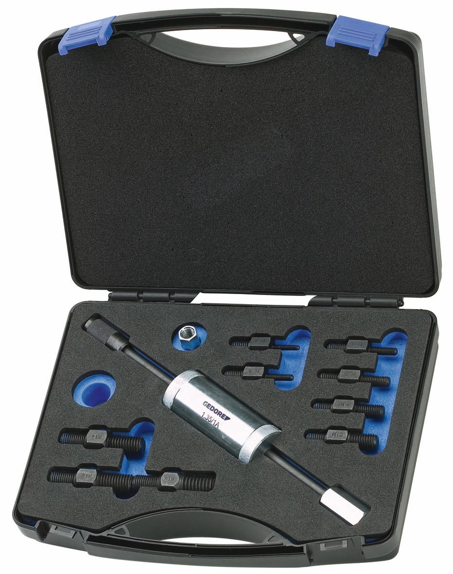 Gedore 1936557, Set of threaded inserts with slide hammer 700 g, 11 pcs ...