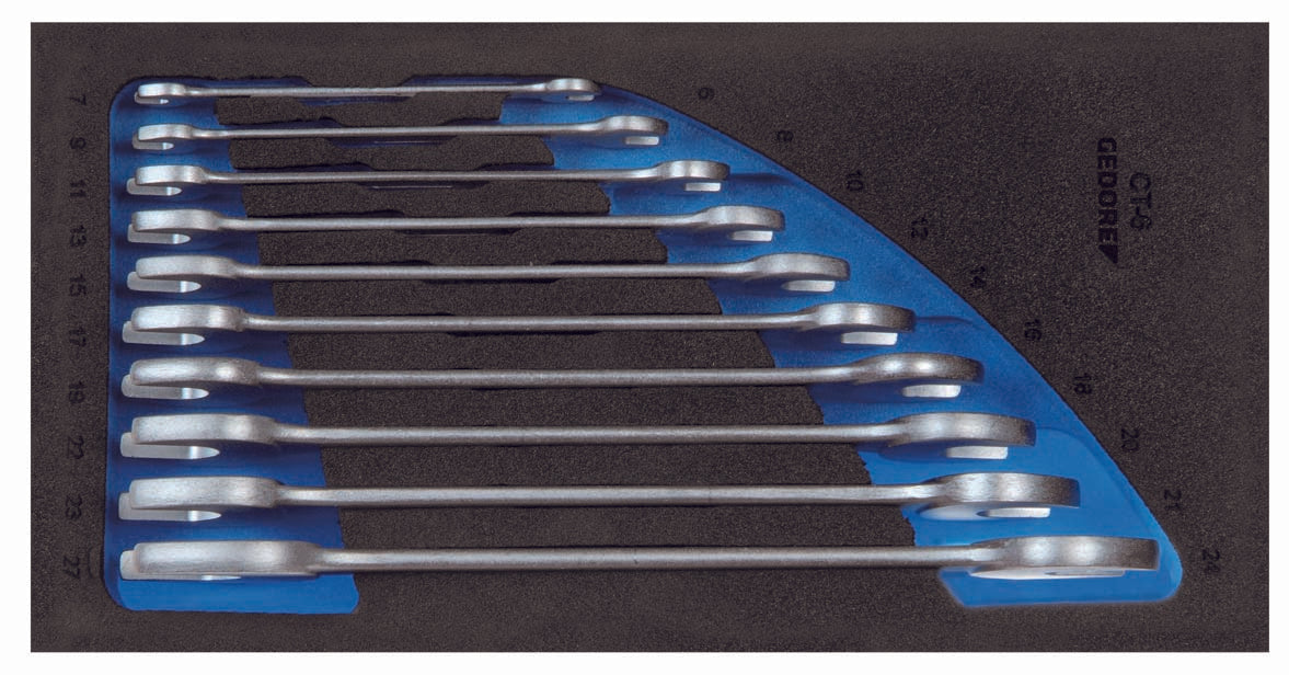 Gedore 2308851, Open ended spanner set in 1/3 Check-Tool module ...