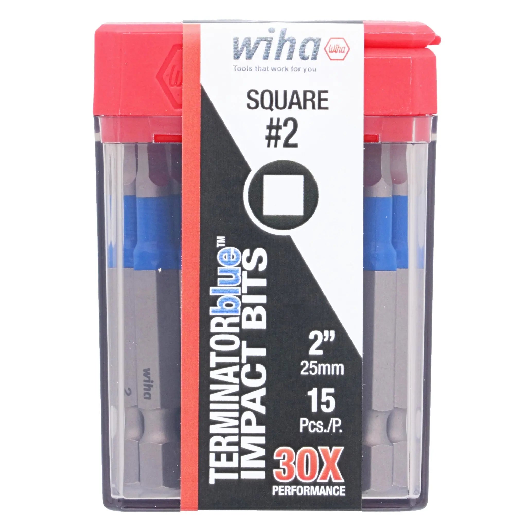 Wiha Set of 15 Blue Impact Bits, Sq2 x 2 in - 70265 – Palmac Tools